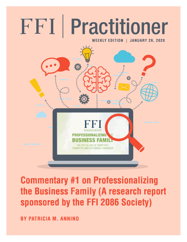 Commentary #1 on Professionalizing the Business Family (A research ...