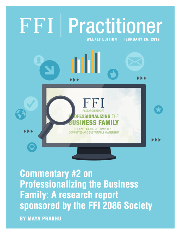 Commentary #2 on Professionalizing the Business Family: A research ...