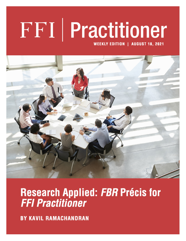 Research Applied: FBR Précis for FFI Practitioner - FFI Practitioner